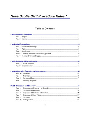 "Nova Scotia Civil Procedure Rules" by Rollie Thompson